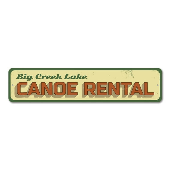 (Aluminum metal) Canoe Rental Sign Lake House Sign Metal Lake House ...