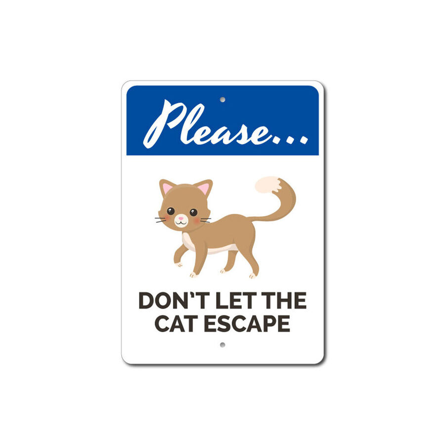 (Aluminum metal) Cat Owner Sign Cat Lover Sign Cat Warning Sign Cute ...