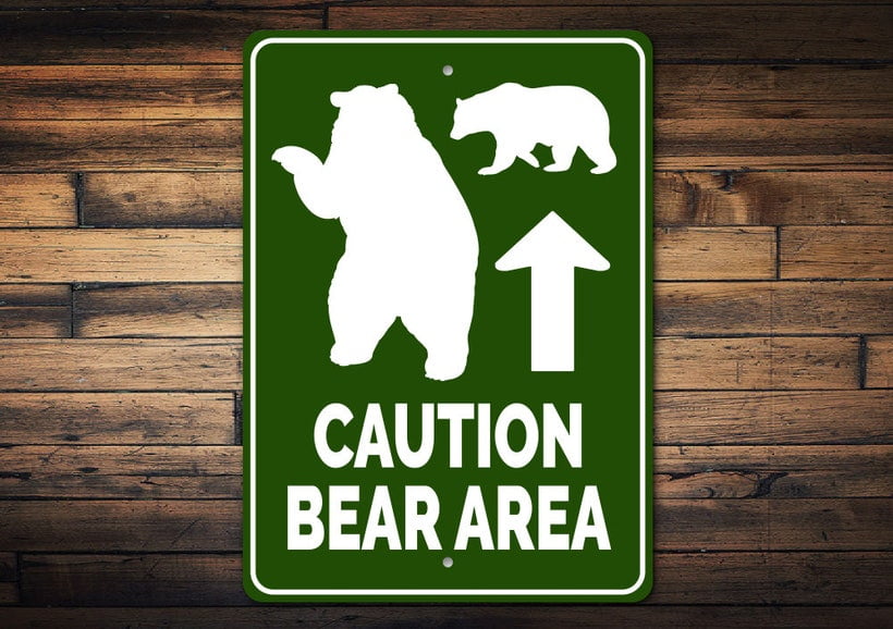 (Aluminum metal) Caution Bear Area Sign Bear Caution Sign Caution Sign ...