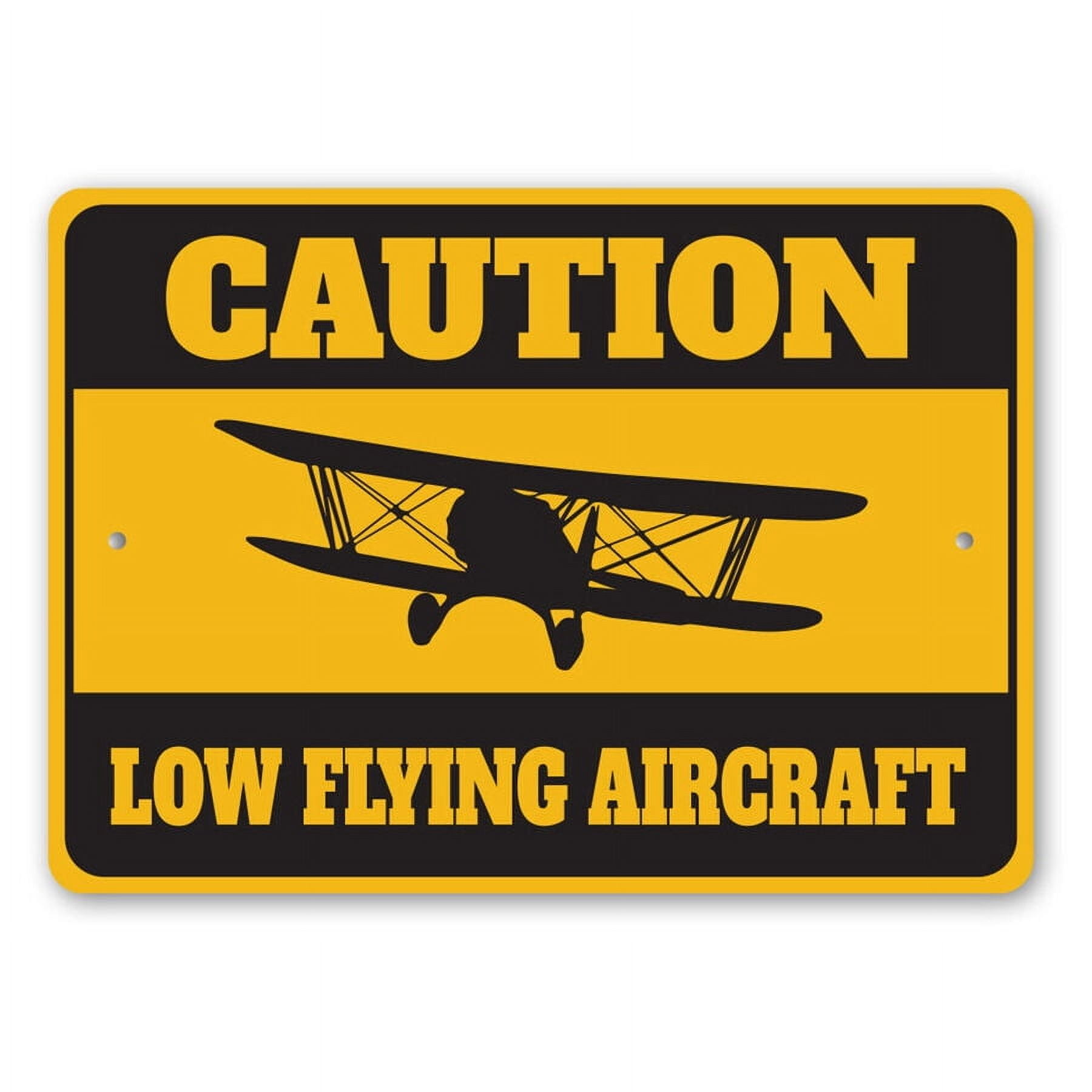 (Aluminum metal) Caution Low Flying Aircraft Metal Sign Size: 8 x 12 ...