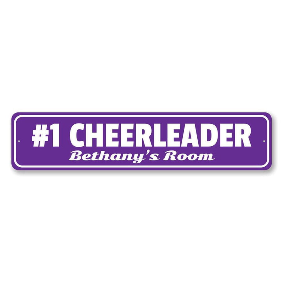 (Aluminum metal) Cheerleader Sign Kid Name Room Sign Number One #1 Size ...