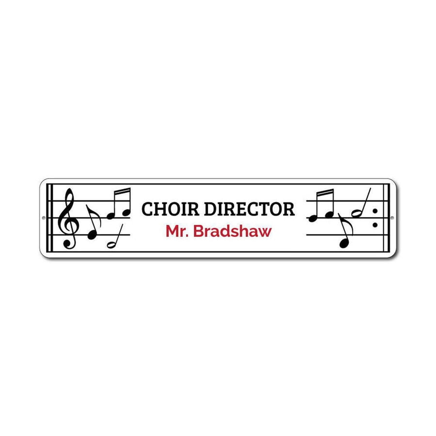 (Aluminum metal) Choir Director Sign Teacher Music Lover Teacher Metal ...