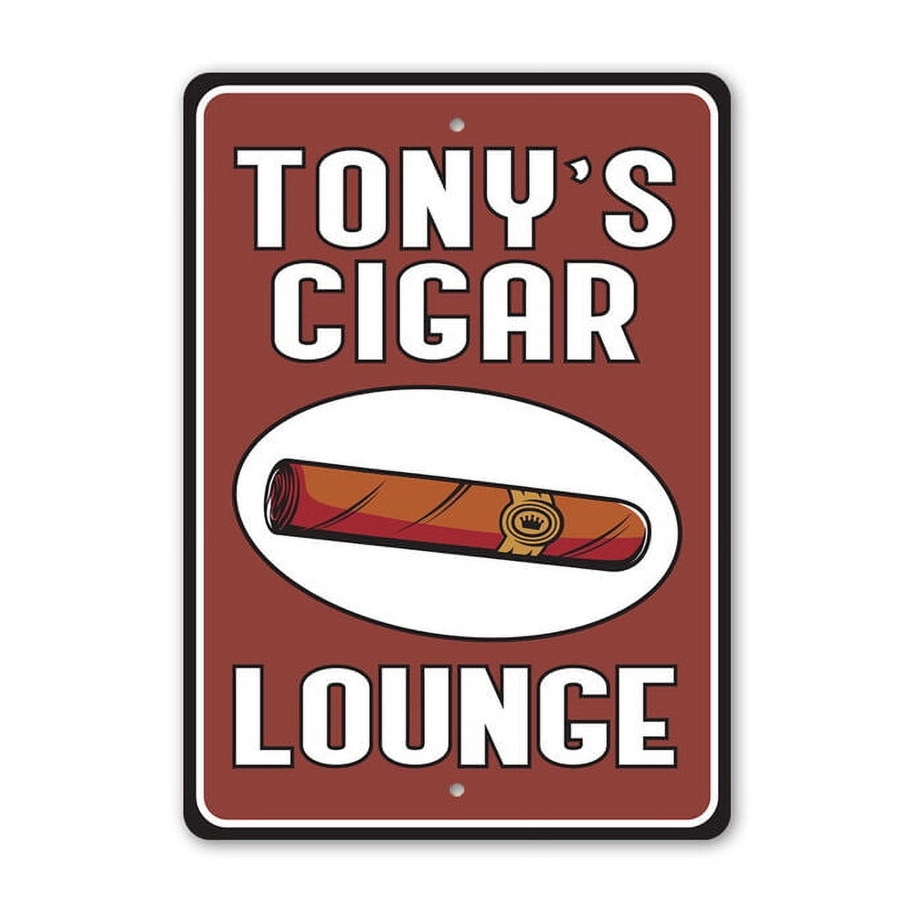 (Aluminum metal) Cigar Lounge Metal Sign Size: 8 x 12 Inch - Walmart.com