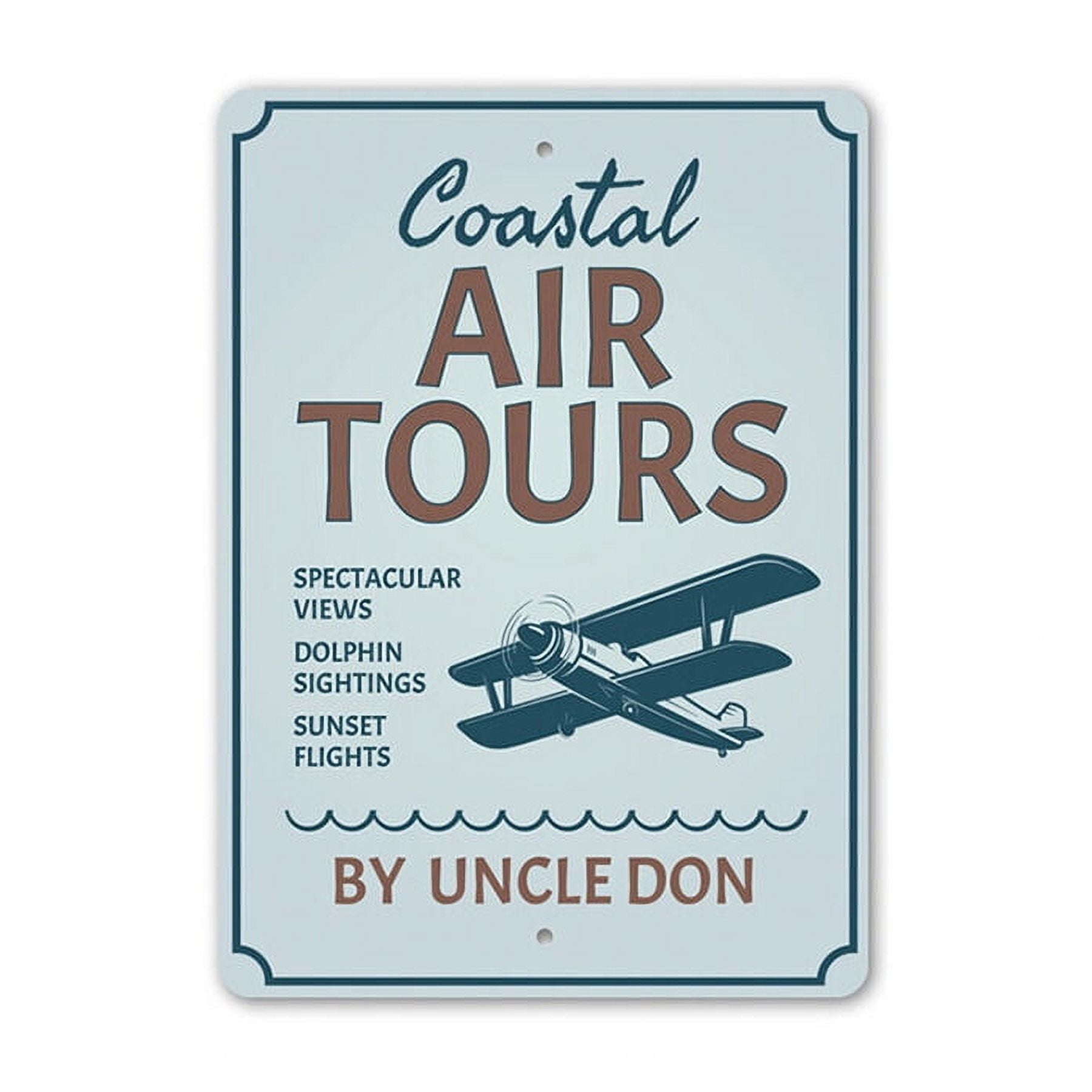 (Aluminum metal) Coastal Air Tours Aviation Sign Pilot Sign Hangar ...