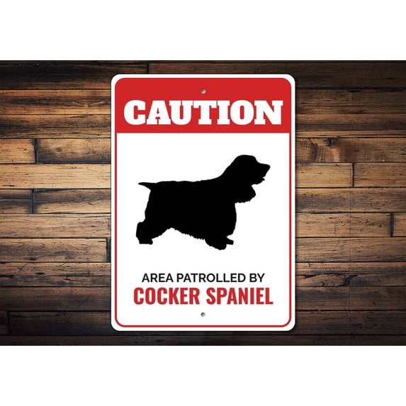 (Aluminum metal) Cocker Spaniel Sign Gate Dog Sign Cocker Spaniel Owner ...