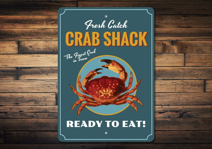 (Aluminum metal) Crab Decor Crab Sign Crab Lover Gift Crab Shack Sign ...