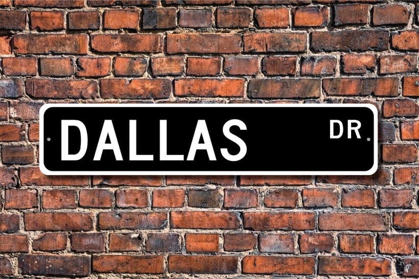 (Aluminum metal) Dallas Dallas gift Dallas sign Dallas visitor souvenir ...