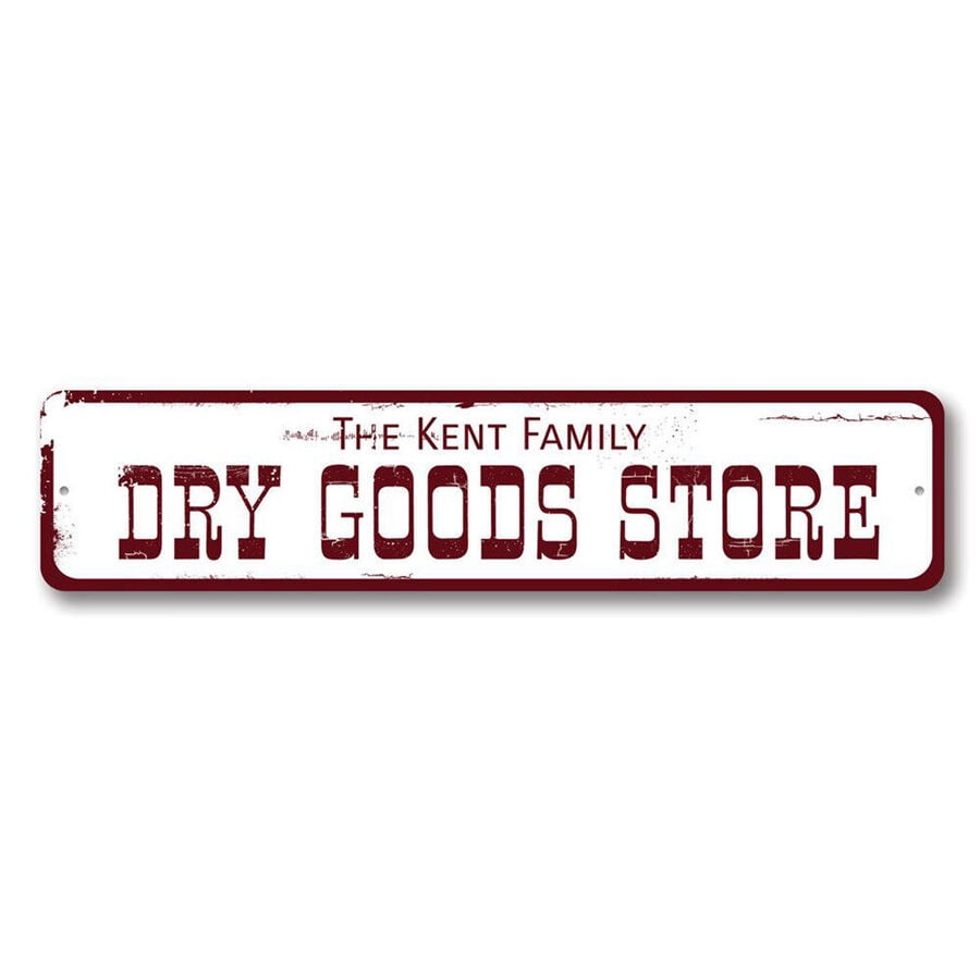 (Aluminum metal) Dry Goods Store Sign Family Name Sign Metal Decor Sign ...