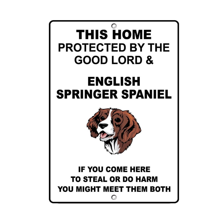(Aluminum metal) ENGLISH SPRINGER SPANIEL DOG Home protected by Good ...