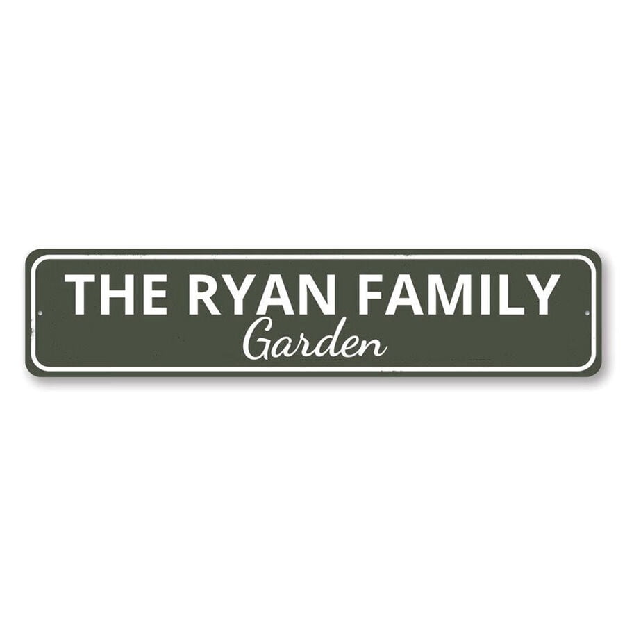 (Aluminum metal) Family Garden Sign Family Name Metal Wall Decor Size ...