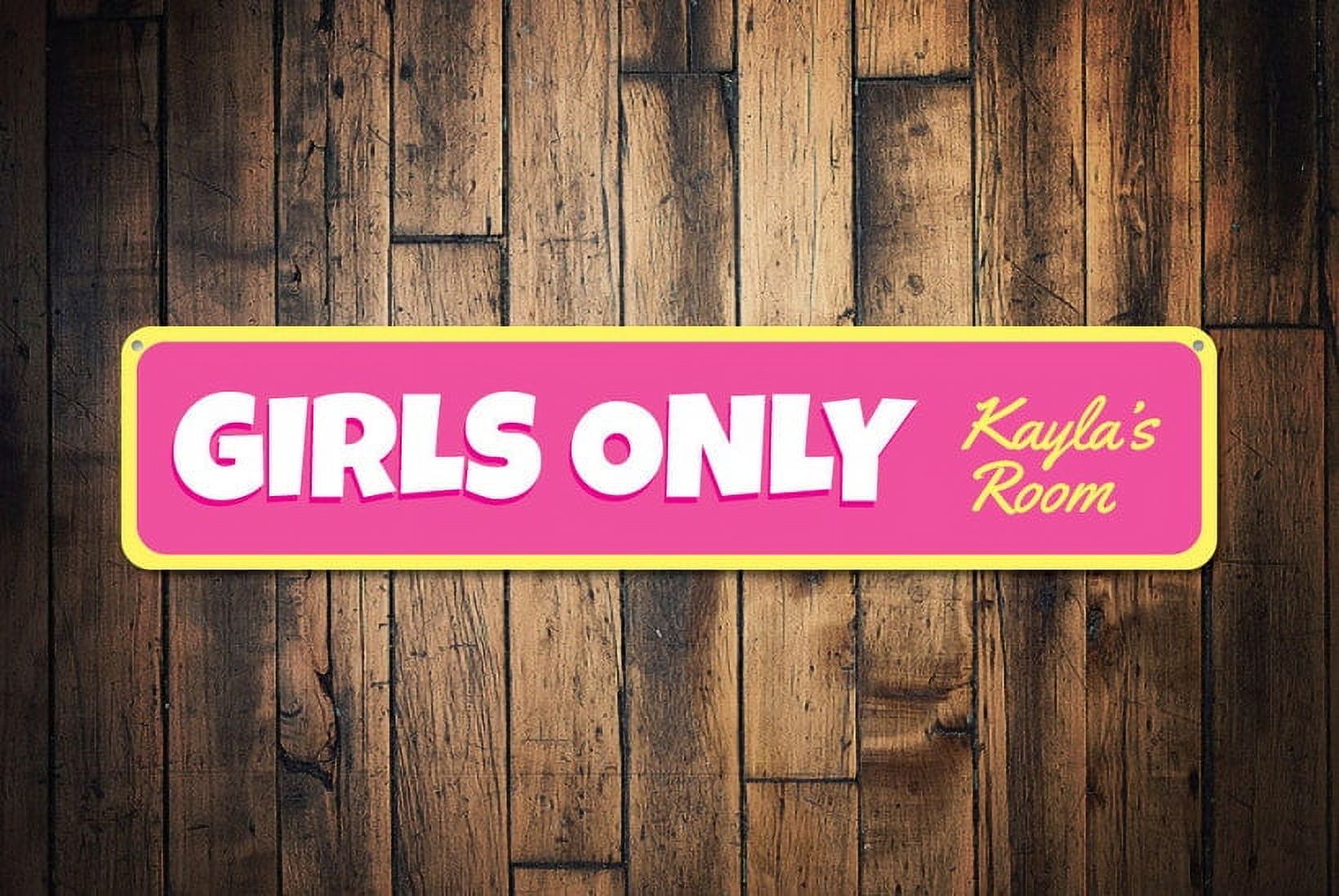 (Aluminum metal) Girls Only Sign Kid's Room Sign Metal Girls Bedroom ...