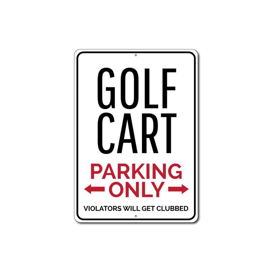 (Aluminum metal) Golf Cart Parking Sign Golf Lover Golfing Metal Decor ...