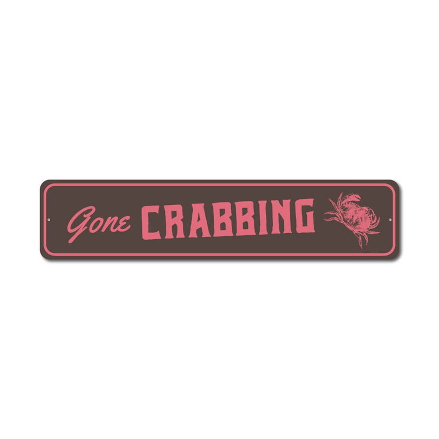 (Aluminum metal) Gone Crabbing Sign Crab Decor Crab Metal Decor Sign ...