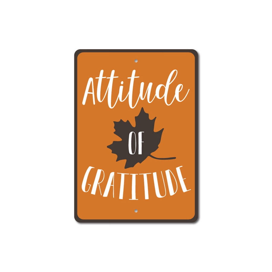 (Aluminum metal) Gratitude Sign Attitude Sign Thanksgiving Metal Decor ...