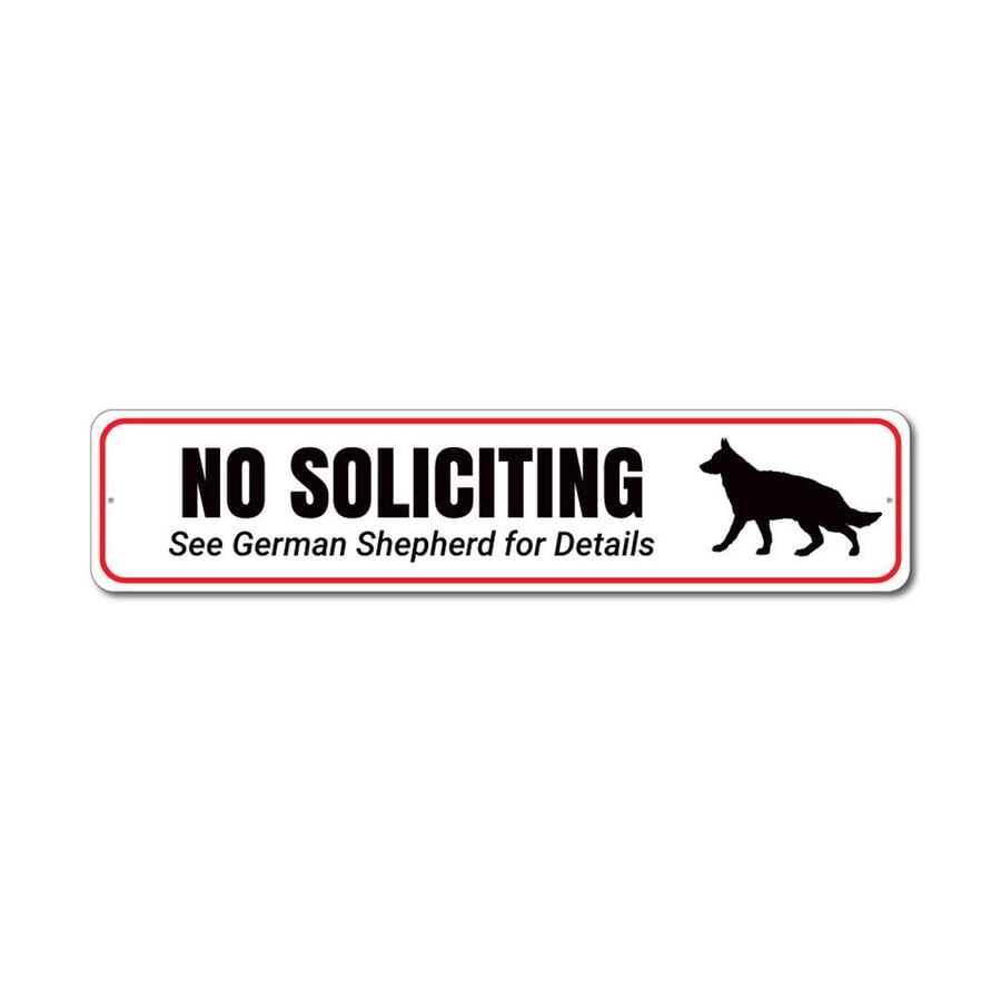 (Aluminum metal) Guard Dog Warning Sign No Soliciting German Shepherd ...