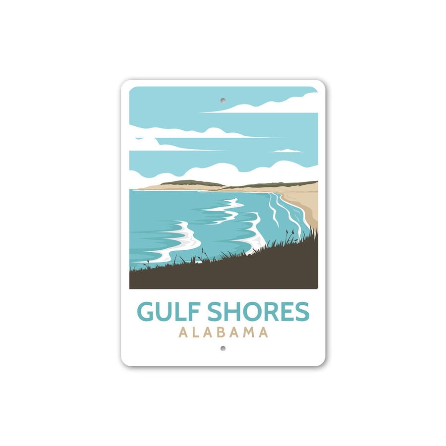 (Aluminum metal) Gulf Shores Alabama Metal Sign Size: 8 x 12 Inch ...
