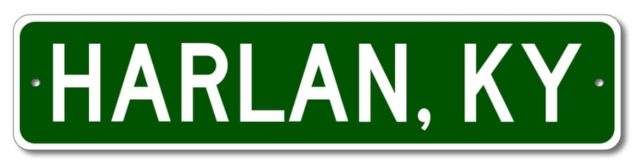 (Aluminum metal) Harlan Kentucky Metal Wall Decor City Limit Sign Size ...