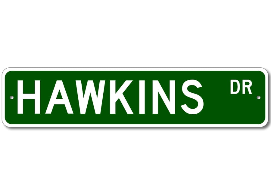 (Aluminum metal) Hawkins Drive Street Sign Last Name Metal Sign Size: 4 ...