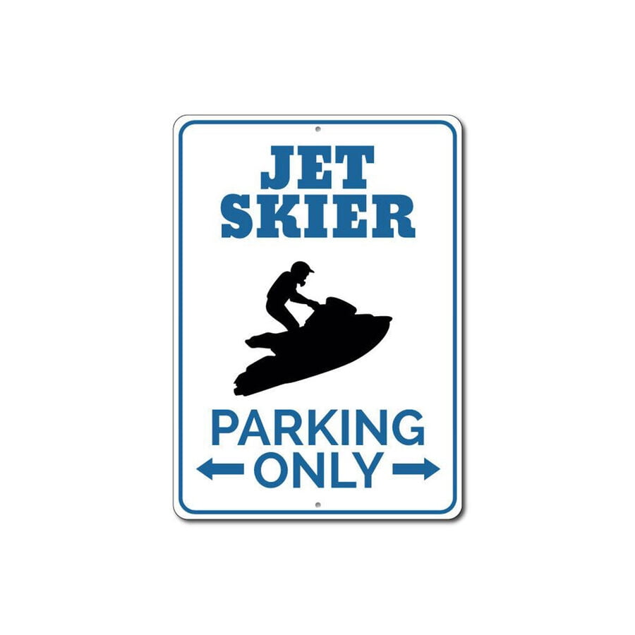 (Aluminum metal) Jet Skier Parking Sign Metal Wall Decor Plaque Metal ...