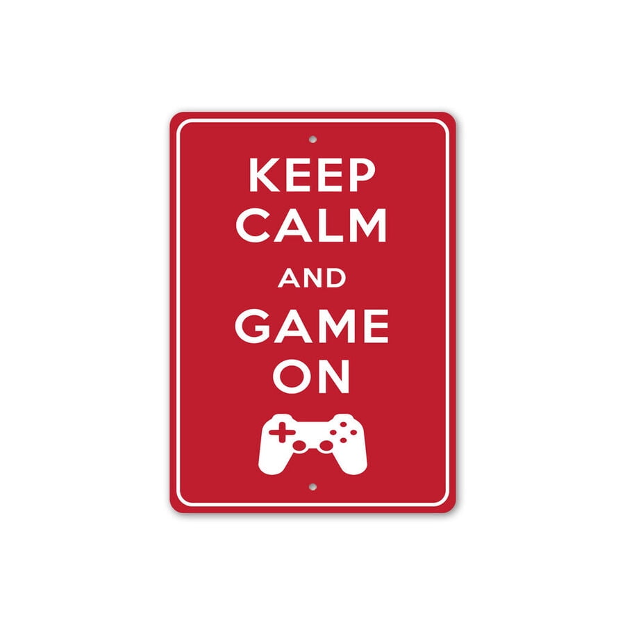 Keep Calm Game On Metal Sign Size: 8 x 12 Inch - Walmart.com