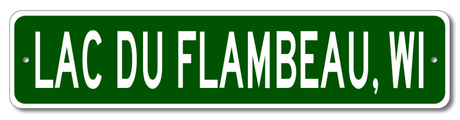 (Aluminum metal) Lac Du Flambeau Wisconsin Metal Wall Decor City Limit ...