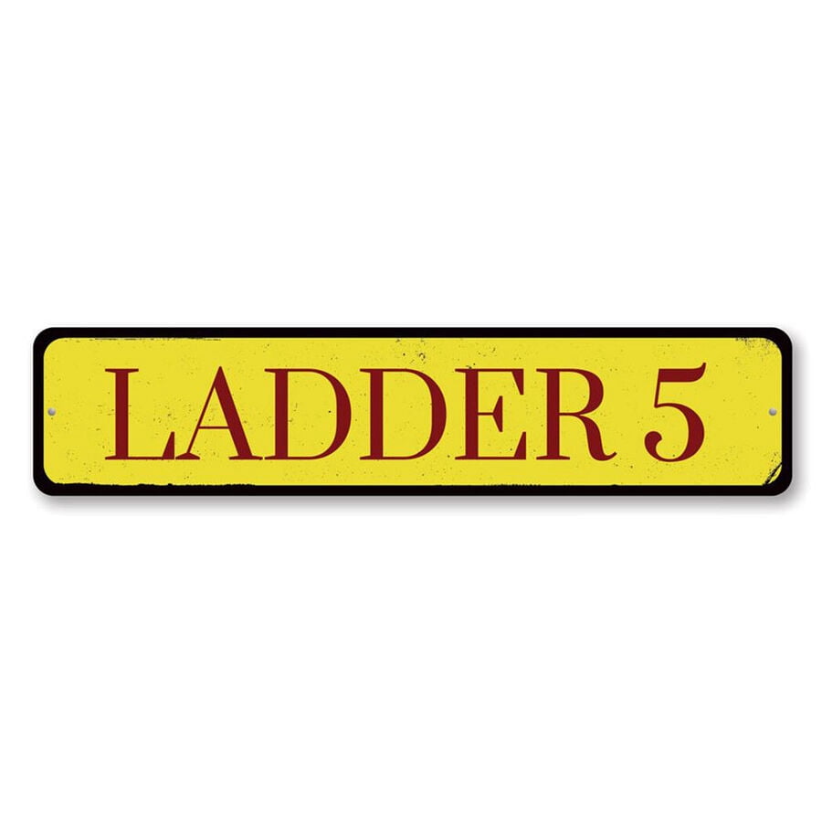(Aluminum metal) Ladder Number Sign Firehouse Sign Fireman Metal Wall ...