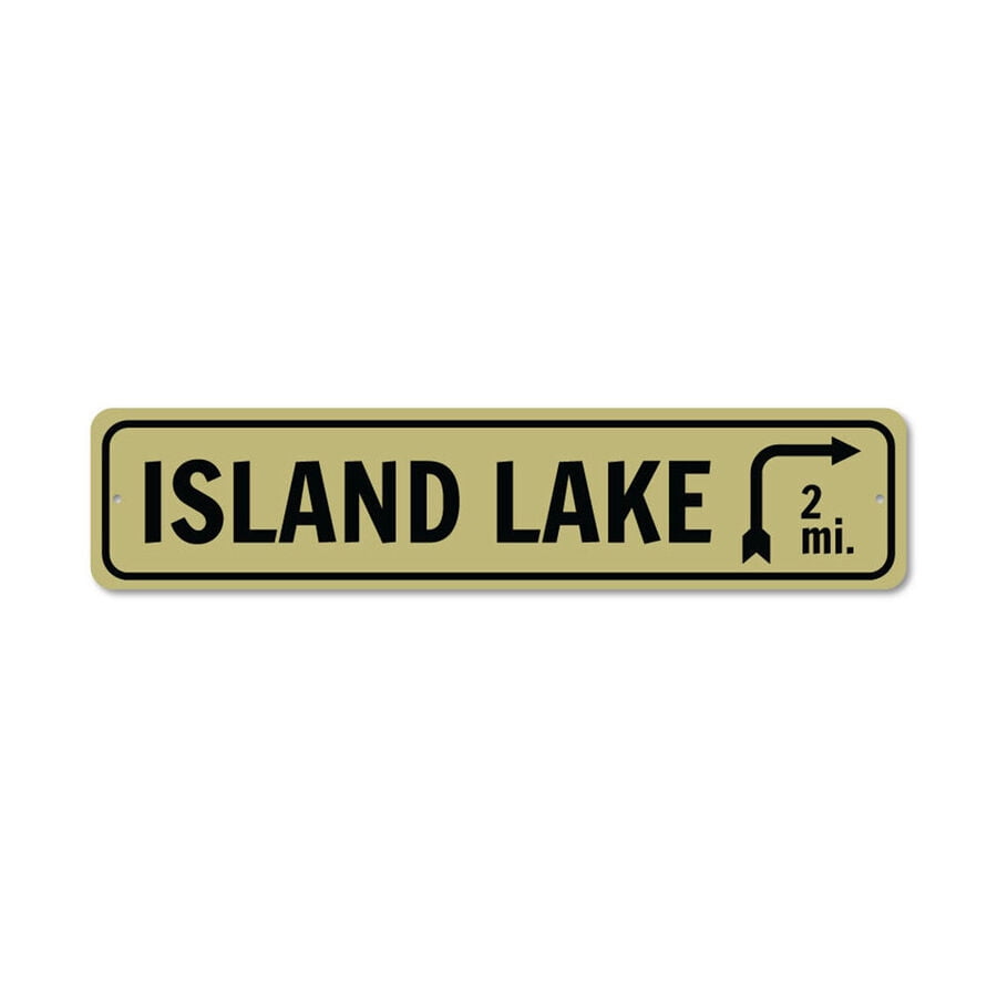 (Aluminum metal) Lake Arrow Sign Lake Sign Lake Name Mileage Sign Metal ...