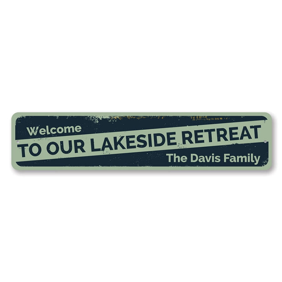 (Aluminum metal) Lakeside Retreat Sign Welcome Sign Lake House Metal ...