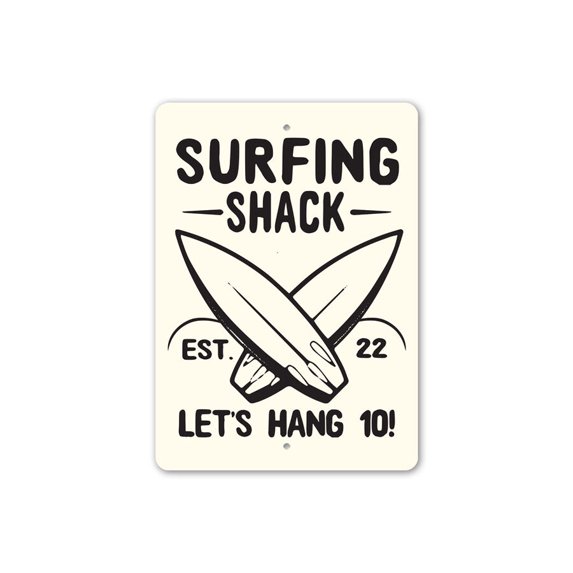 Lets Hang 10 Metal Sign Size: 8 x 12 Inch - Walmart.com