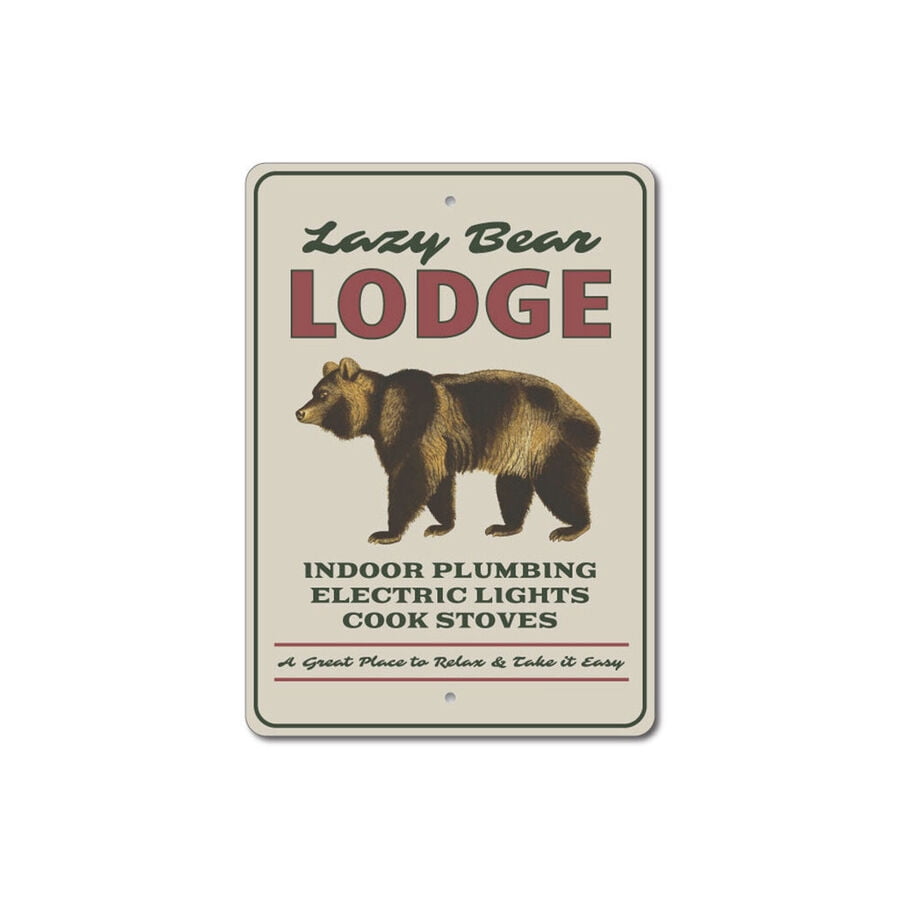 (Aluminum metal) Lodge Bear Sign Bear Lodge Decor Welcome Lodge Sign ...