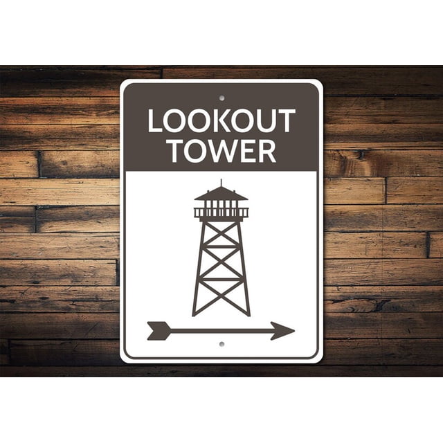 (Aluminum metal) Lookout Tower Sign Lookout Tower Decor Sign For Lookut ...