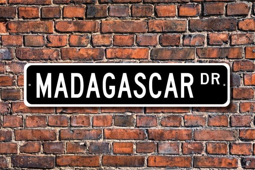 (Aluminum metal) Madagascar Madagascar Gift Madagascar Sign Madagascar ...