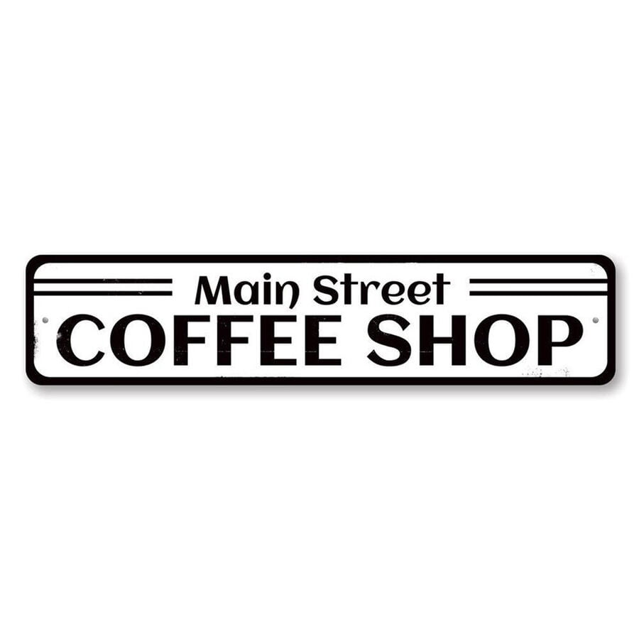 (Aluminum metal) Main Street Coffee Shop Sign Coffee Bar Location Metal ...