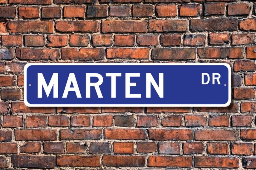 (Aluminum metal) Marten Marten Gift Marten Sign Marten decor Marten ...