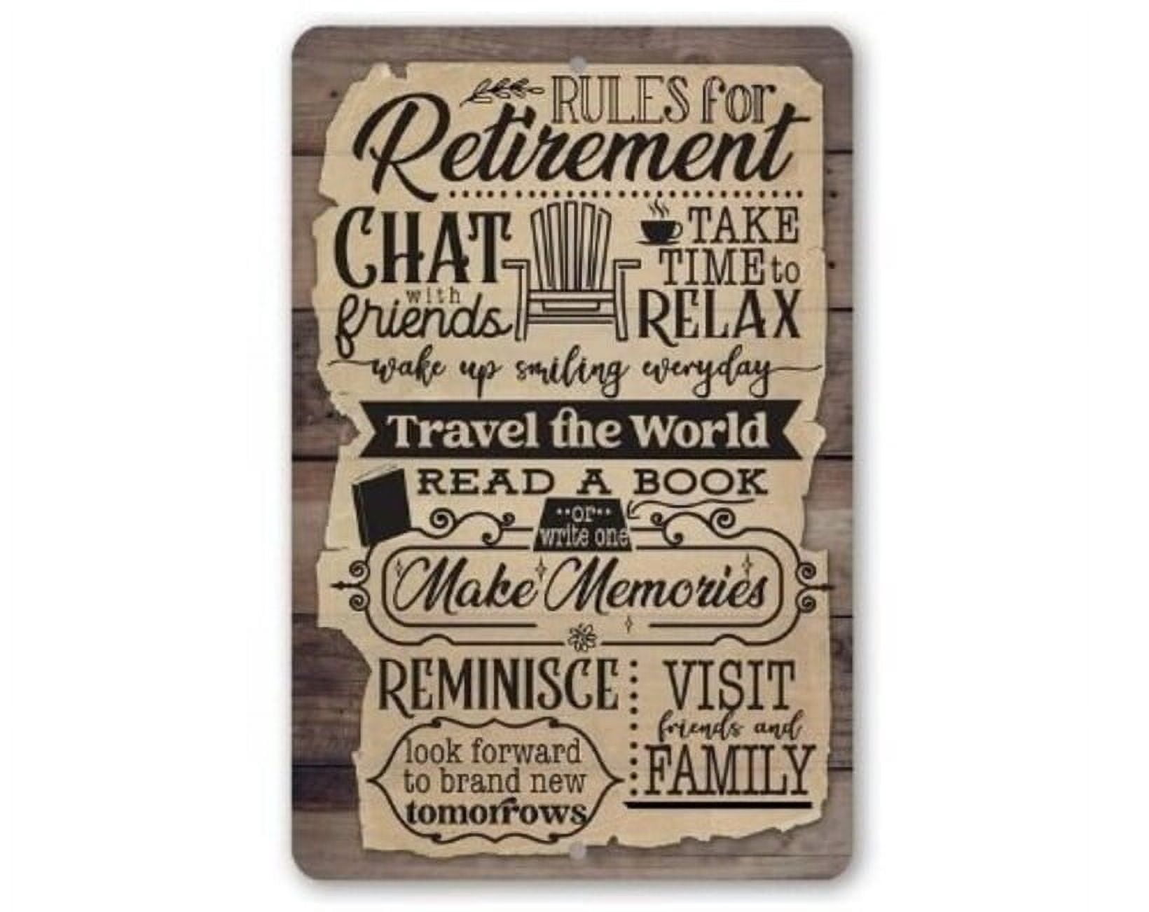 (Aluminum metal) Metal Sign Retirement Rules Indoor/Outdoor Retirement ...