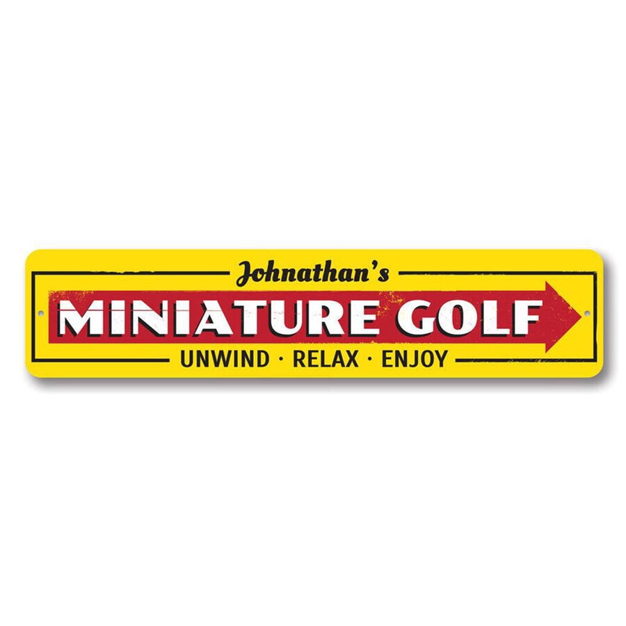 (Aluminum metal) Miniature Golf Sign Arrow Game Sign Name Metal Wall ...