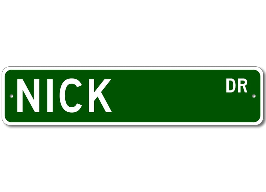 (Aluminum metal) Nick Drive Street Sign Last Name Metal Plaque Sign ...