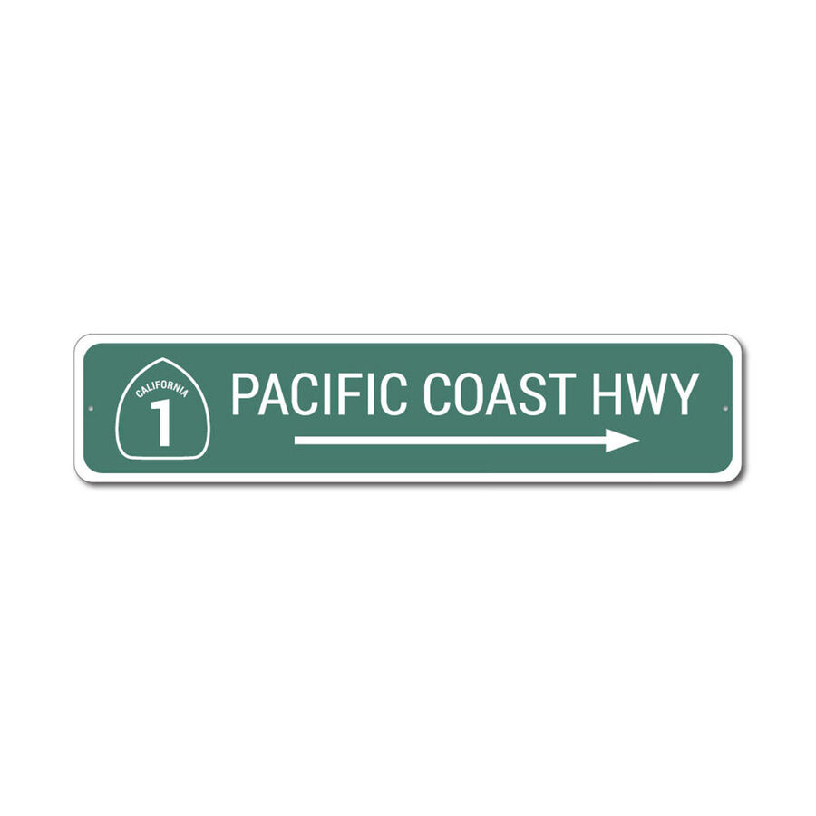 (Aluminum metal) Pacific Coast Hwy Sign Hwy Decor Pacific Coast Metal ...