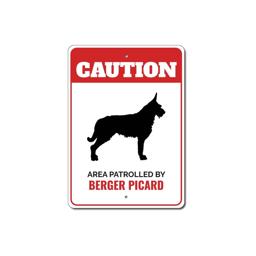 (Aluminum metal) Patrolled By Berger Picard Caution Metal Sign Kennel ...