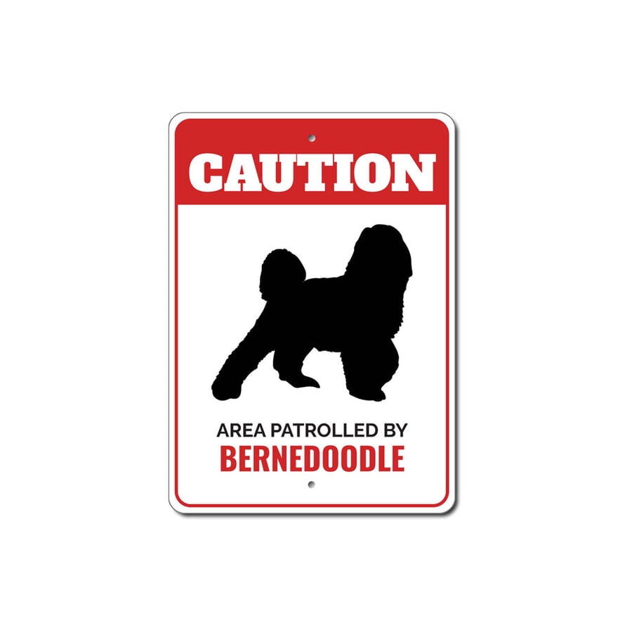 (Aluminum metal) Patrolled By Bernedoodle Caution Metal Sign Kennel ...