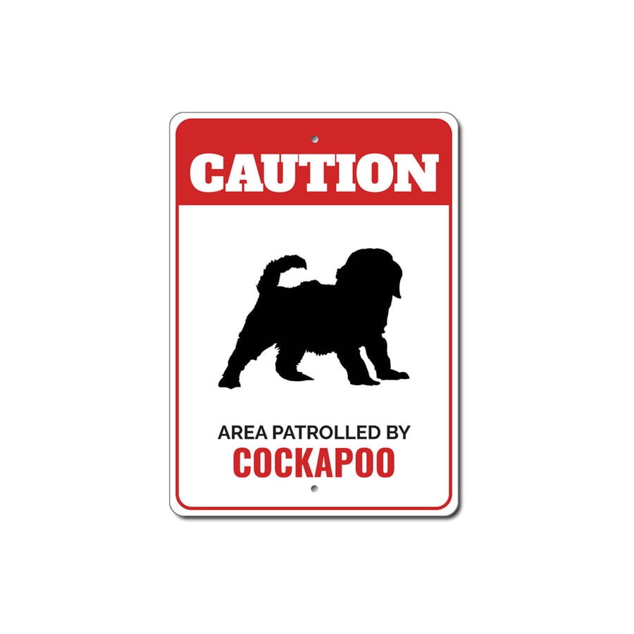 (Aluminum metal) Patrolled By Cockapoo Caution Metal Sign Dog Kennel ...