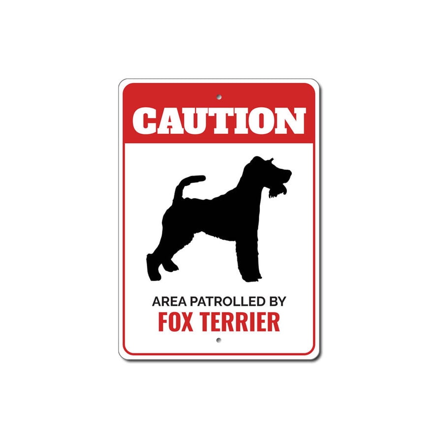 (Aluminum metal) Patrolled By Fox Terrier Caution Metal Sign Dog Kennel ...