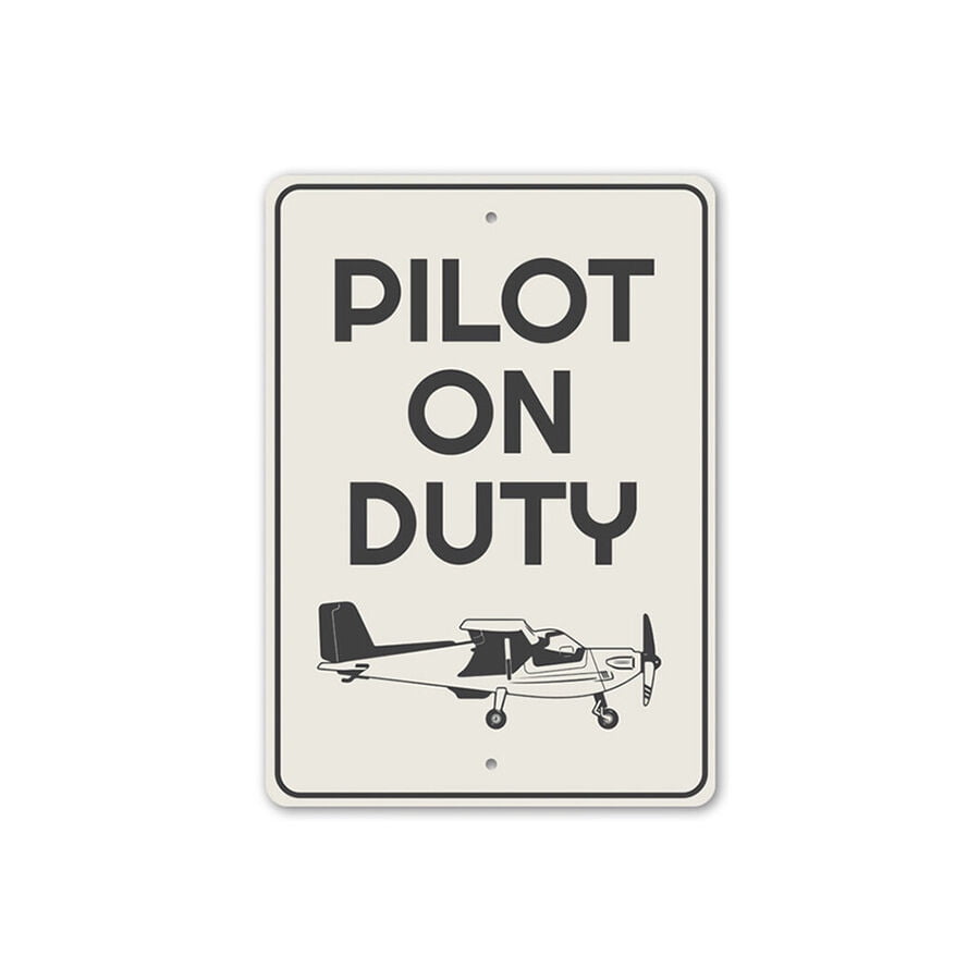 (Aluminum metal) Pilot on Duty Plane Sign Hangar Sign Aviation Sign ...