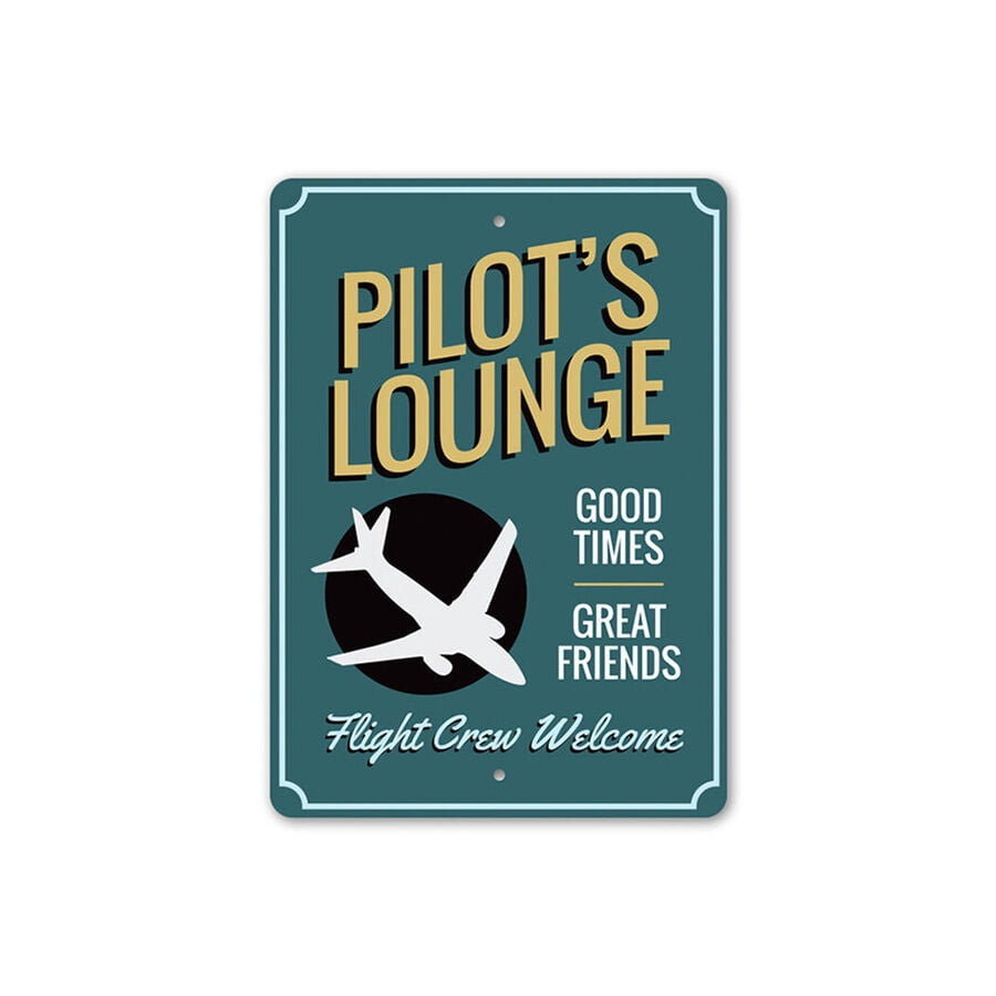 (Aluminum metal) Pilot's Lounge Welcome Sign Pilot Sign Aviation Sign ...