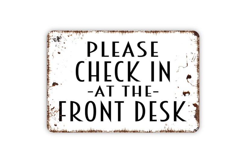 (Aluminum metal) Please Check In At The Front Desk Sign Metal Sign ...