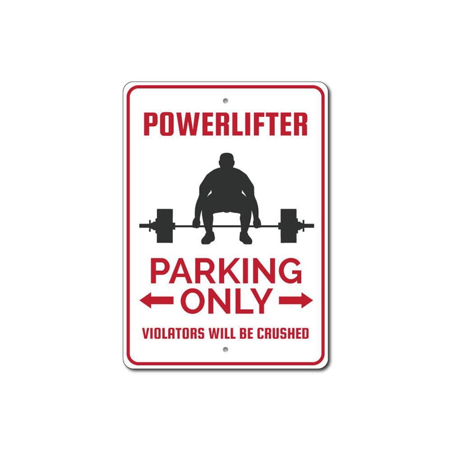 (Aluminum metal) Powerlifter Parking Sign Weightlifter Powerlifter ...