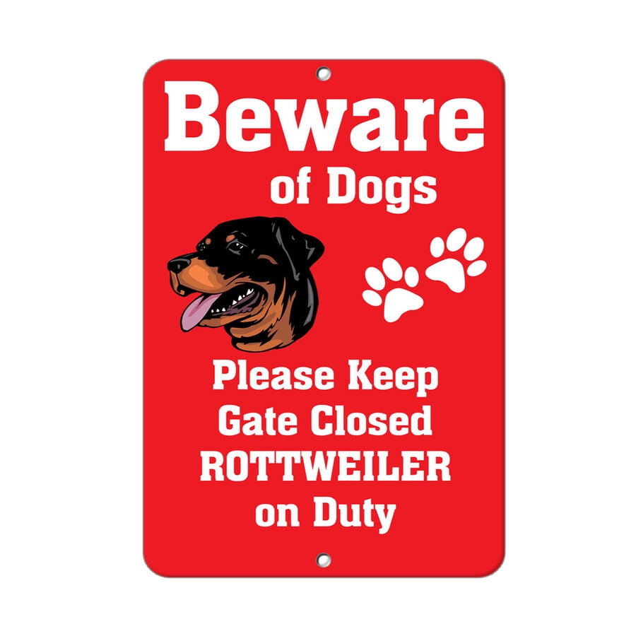 (Aluminum metal) ROTTWEILER DOG Beware of Fun Novelty METAL Sign Size ...