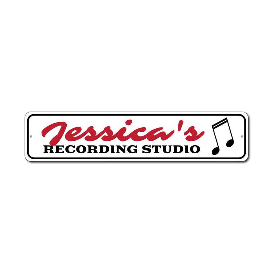 (Aluminum metal) Recording Studio Sign Music Note Sign Musician Metal ...