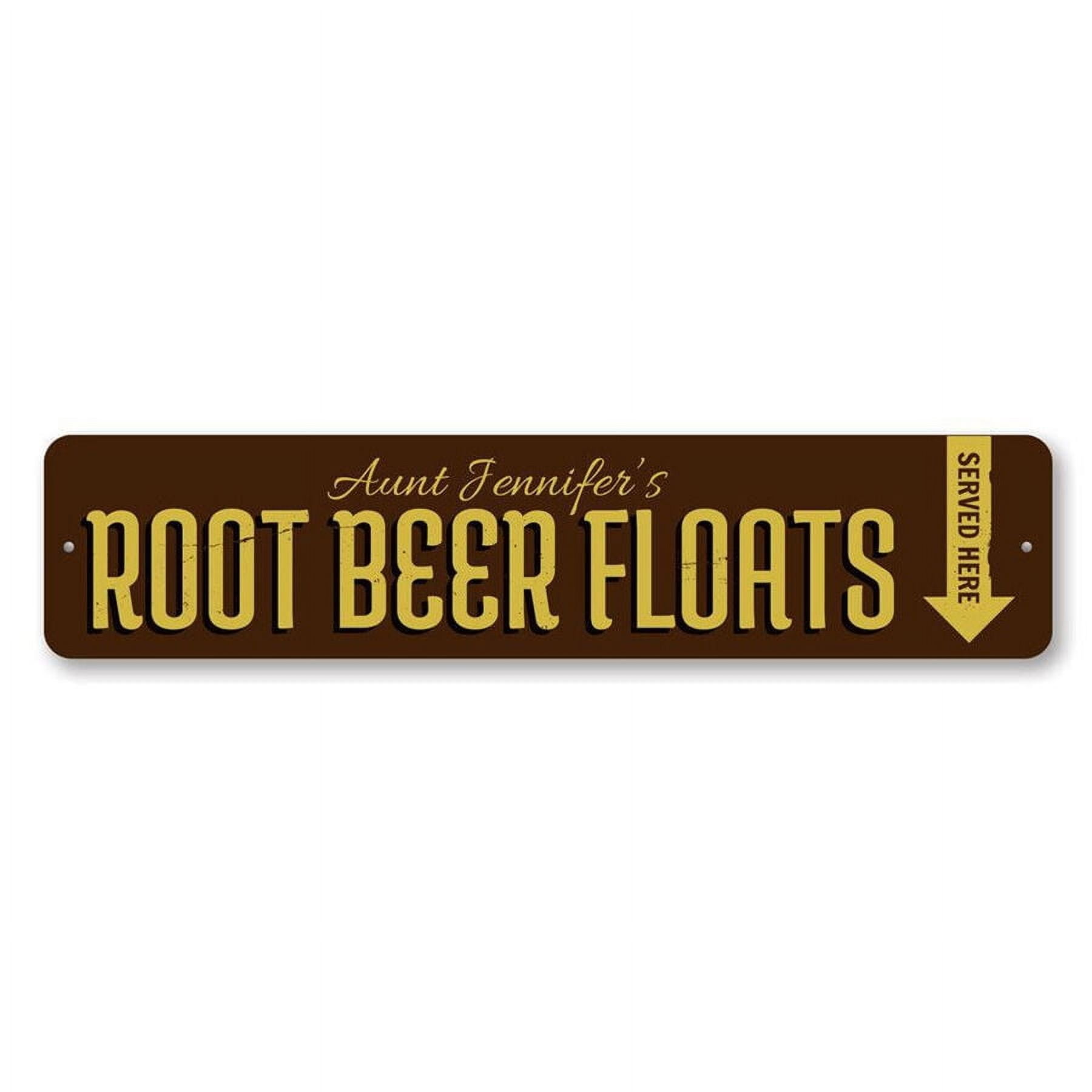 (Aluminum metal) Root Beer Floats Served Here Name Kitchen Metal Decor ...