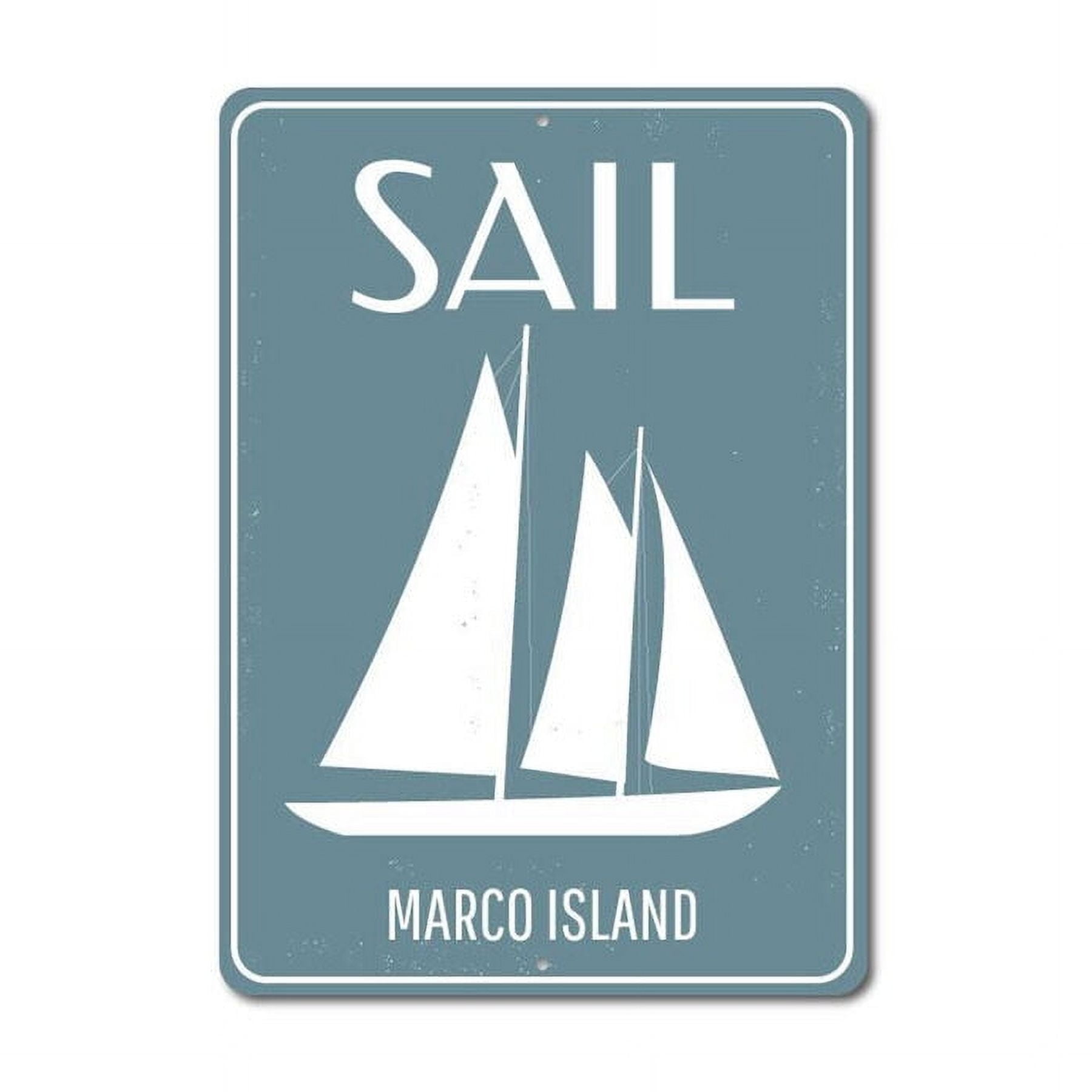 (Aluminum metal) Sailboat Sign Island Name Destination Metal Sailing ...